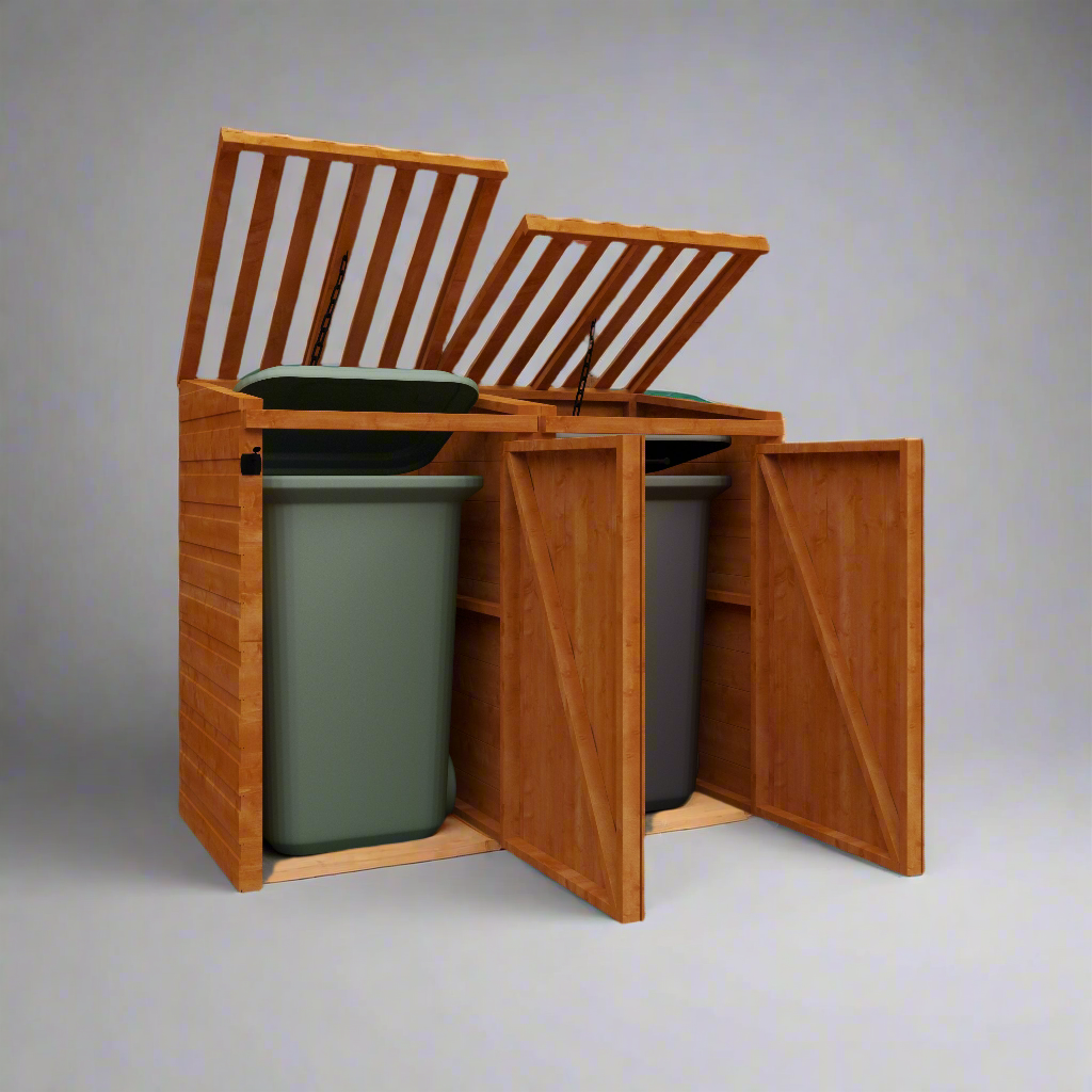 Premium Wooden Wheelie Bin Store | Secure & Stylish Bin Storage – Shiny ...